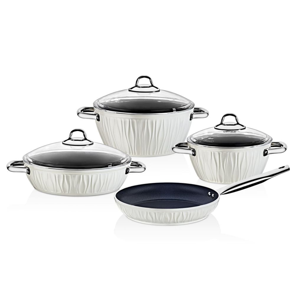Falez Carnival Series 7-Piece Cookware Set (Cream) | House of Appliances